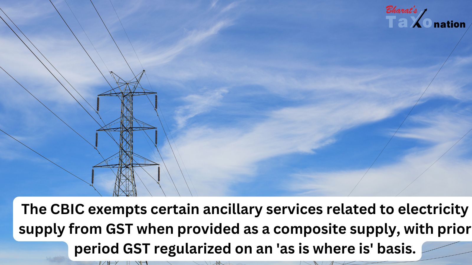 The CBIC exempts certain ancillary services related to electricity ...