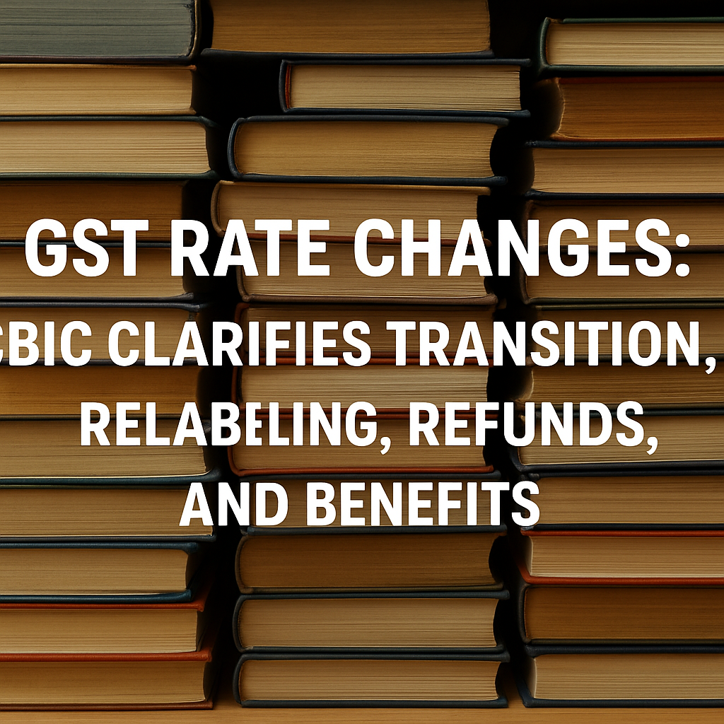 GST Rate Changes Effective September 22: CBIC Clarifies Relabelling ...