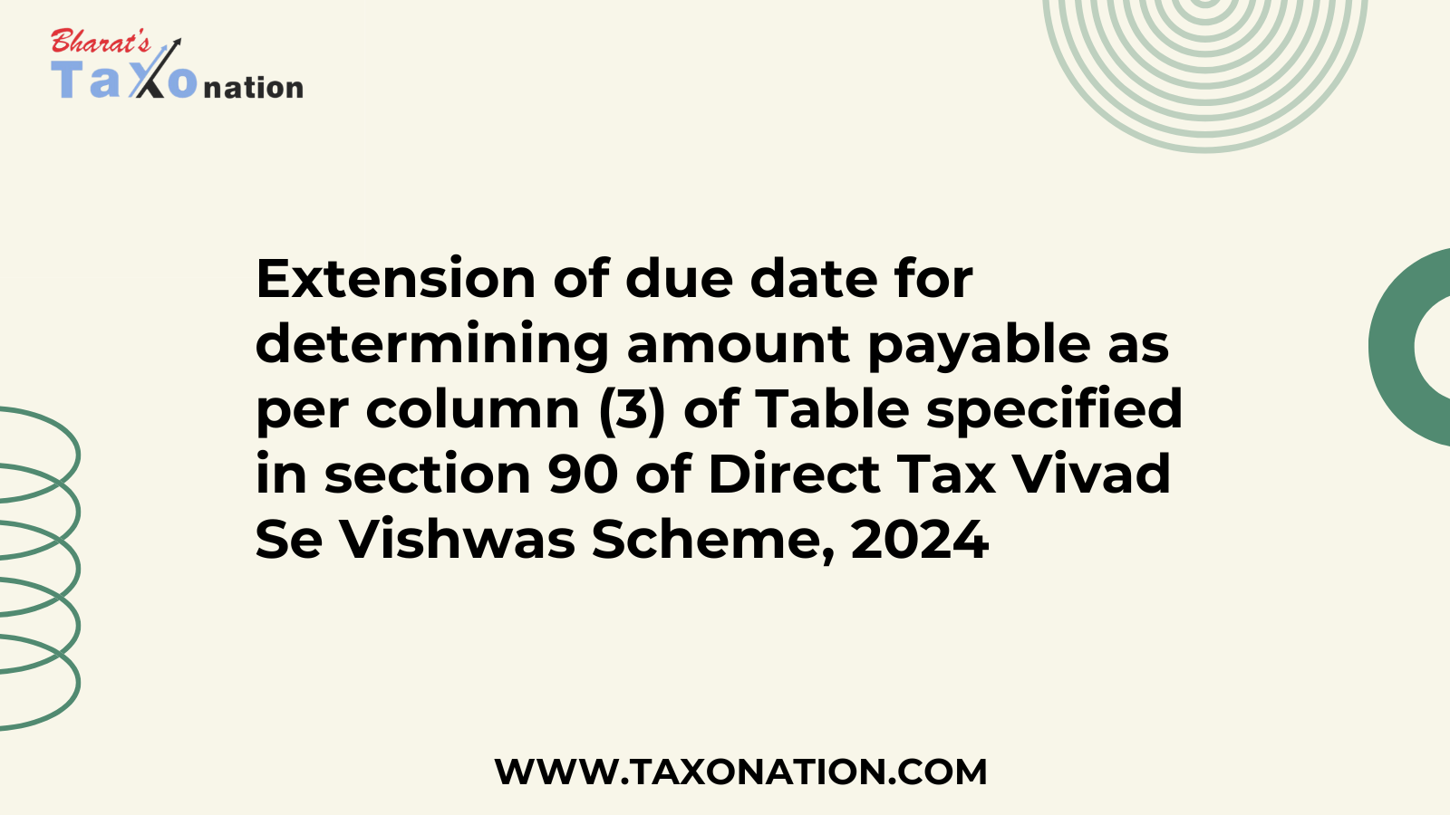 Extension of due date for determining amount payable as per column (3 ...
